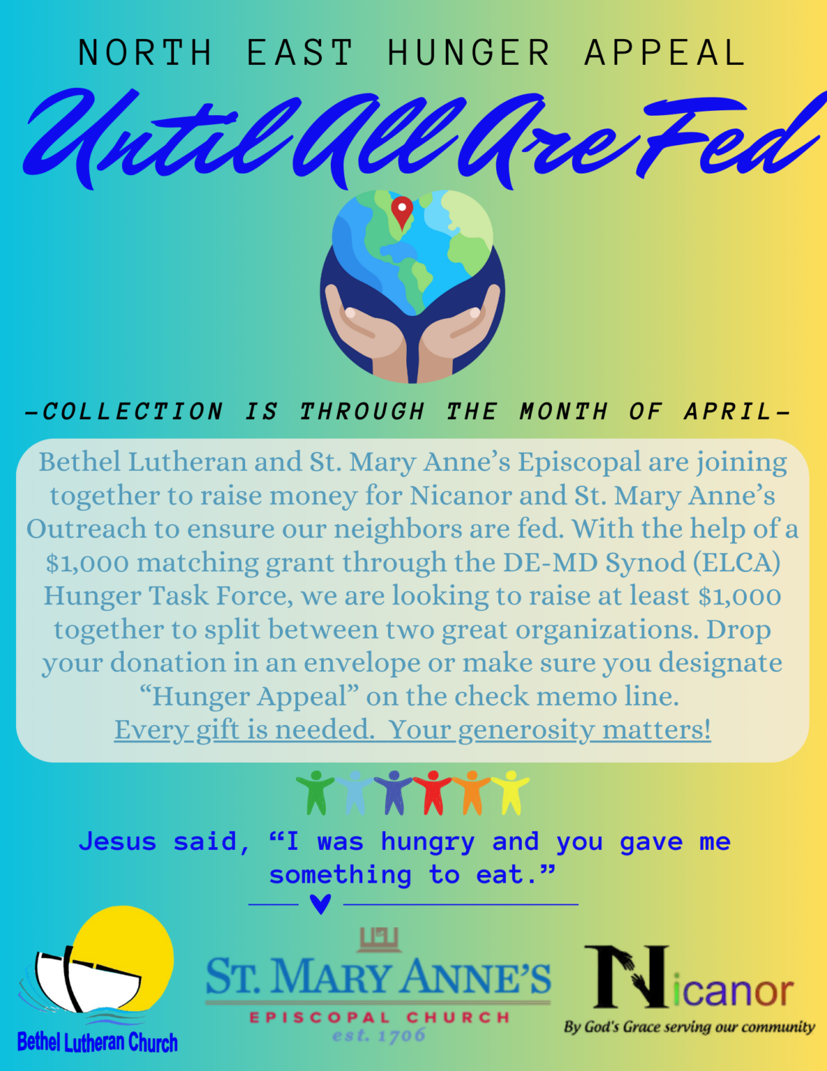 North East Hunger Appeal - St Mary Anne's Church